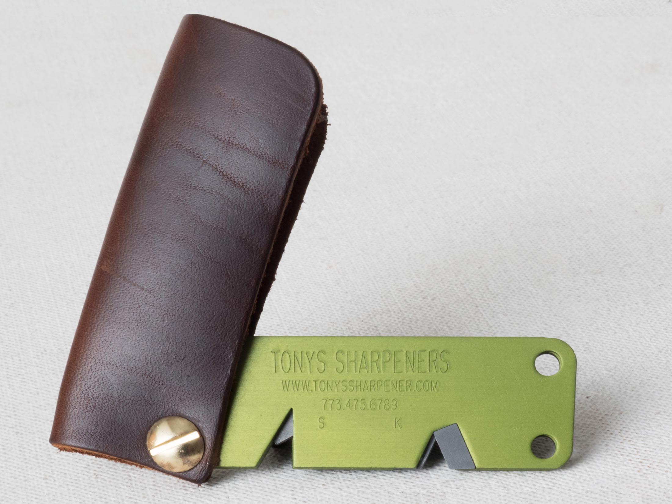 Green Sharpener with Dark Brown Cover