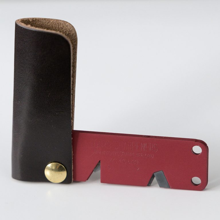 The Original Tony's Sharpener Red Sharpener with Black Leather Cover ...